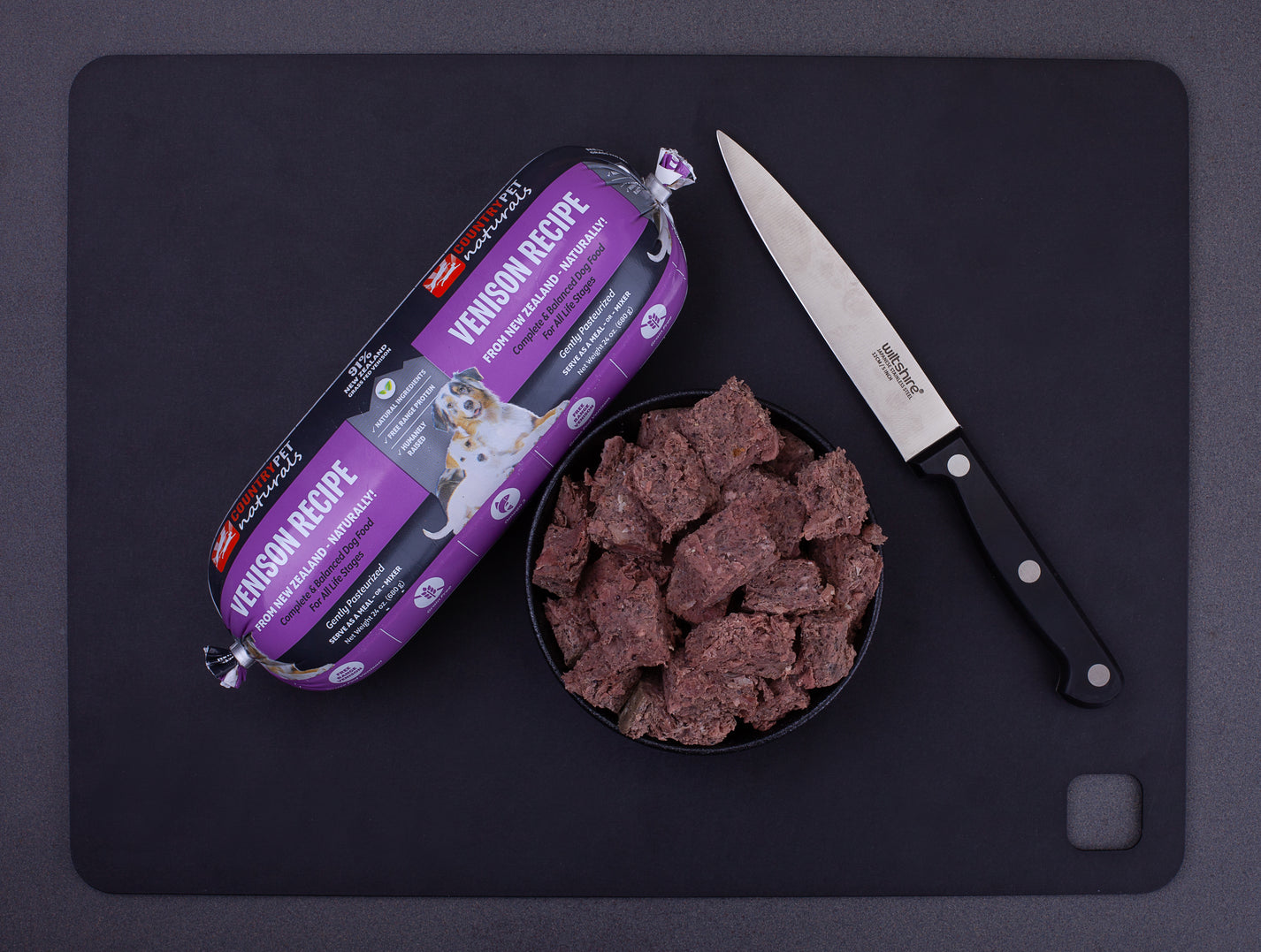 Venison Dog Food- 1.5lb Frozen Rolls - Case of 8 – CountryPet Naturals